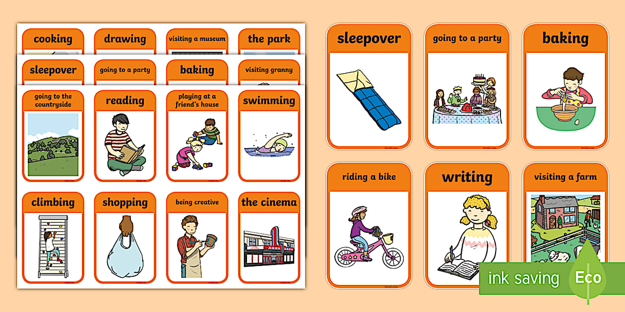 Editable Weekend Activities Flashcards - Twinkl