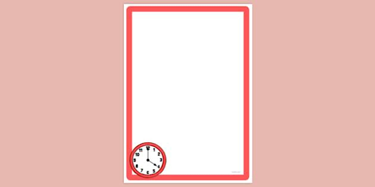 4 O'Clock Page Border | Page Borders | Twinkl (teacher made)