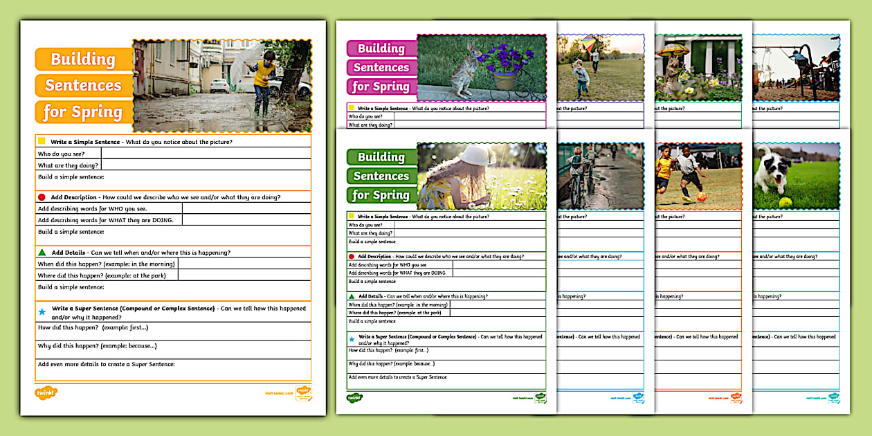 ESL Sentence Building Worksheets | ELL | Twinkl USA - Twinkl