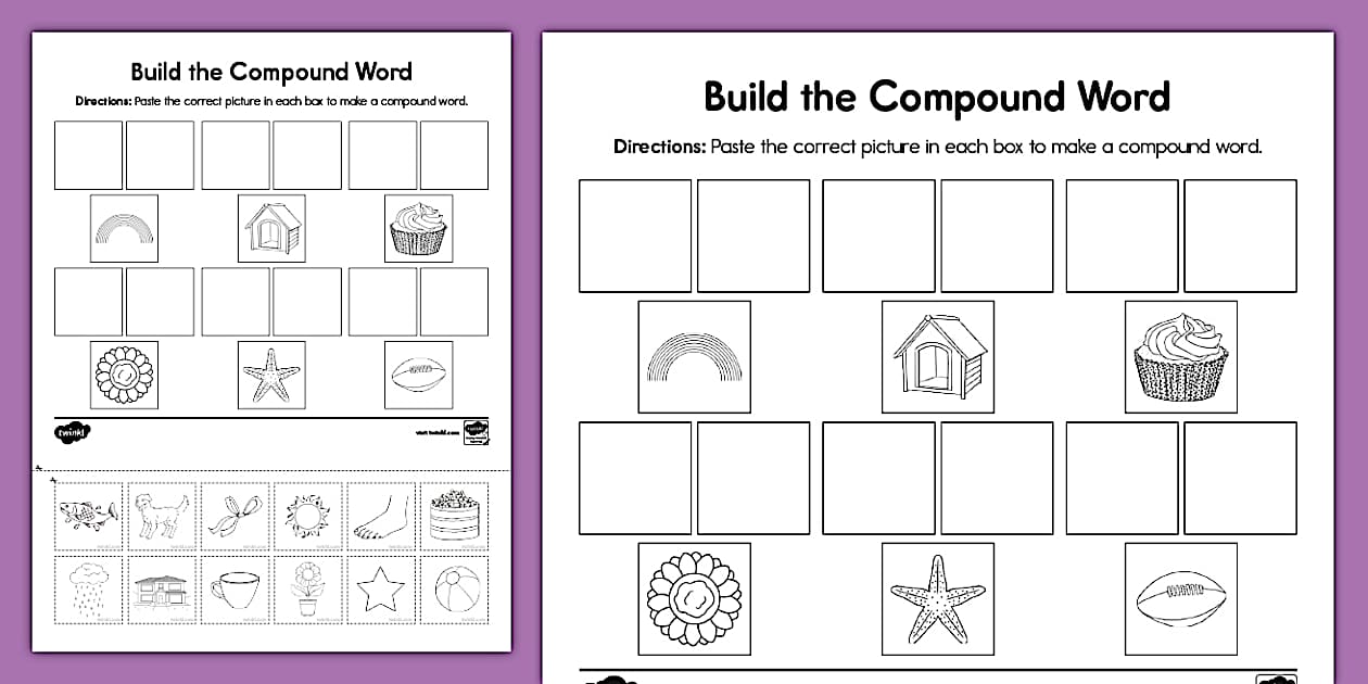 Build the Compound Word Worksheet for 2nd-3rd Grade - Twinkl