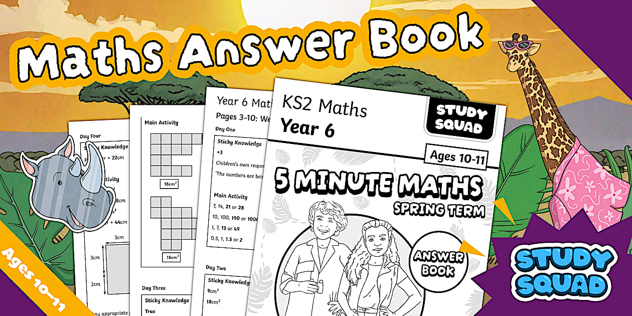 👉 Study Squad 5 Minute Maths - Year 6 Spring - Answer Book