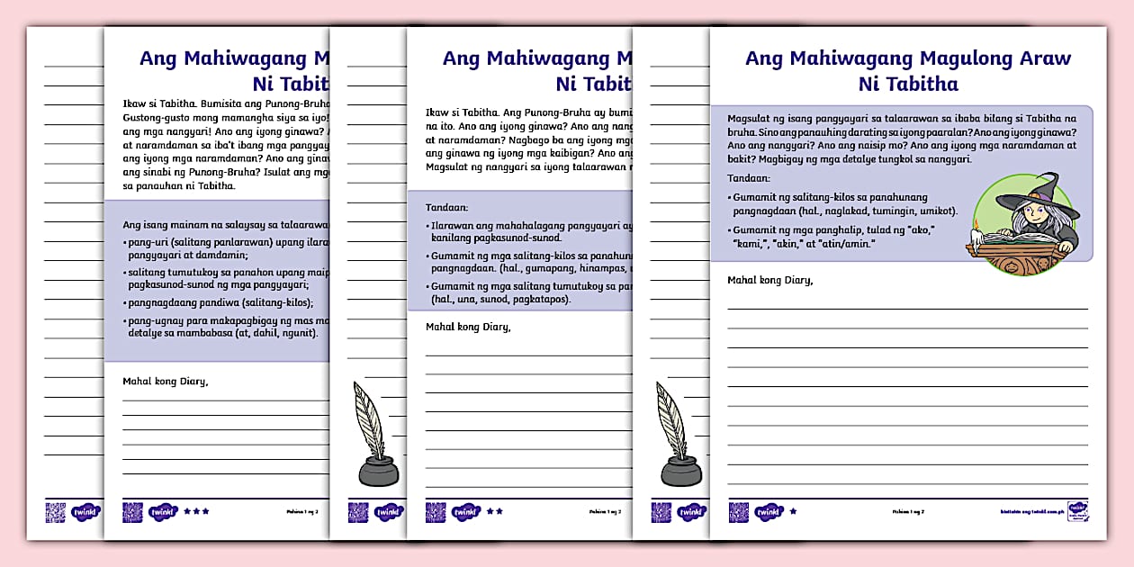 Gabay Sa Pagsulat Ng Talaarawan | Grade 1 | Twinkl - Twinkl