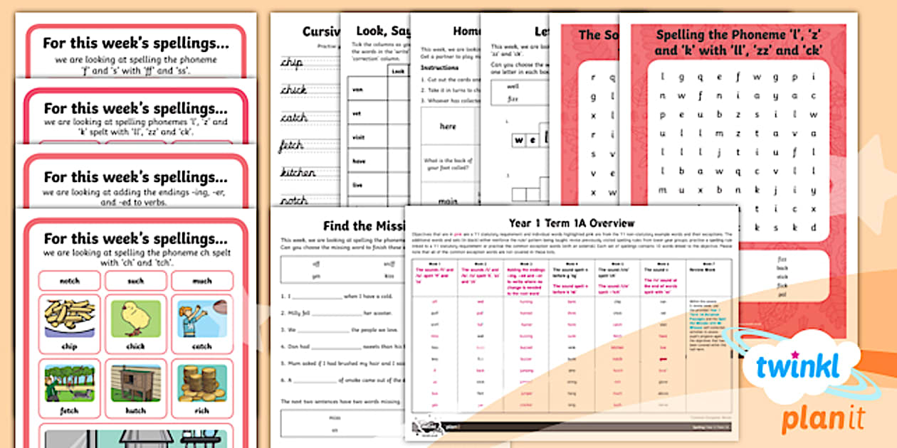 PlanIt Y1 Term 1A Bumper Spelling Pack - Twinkl