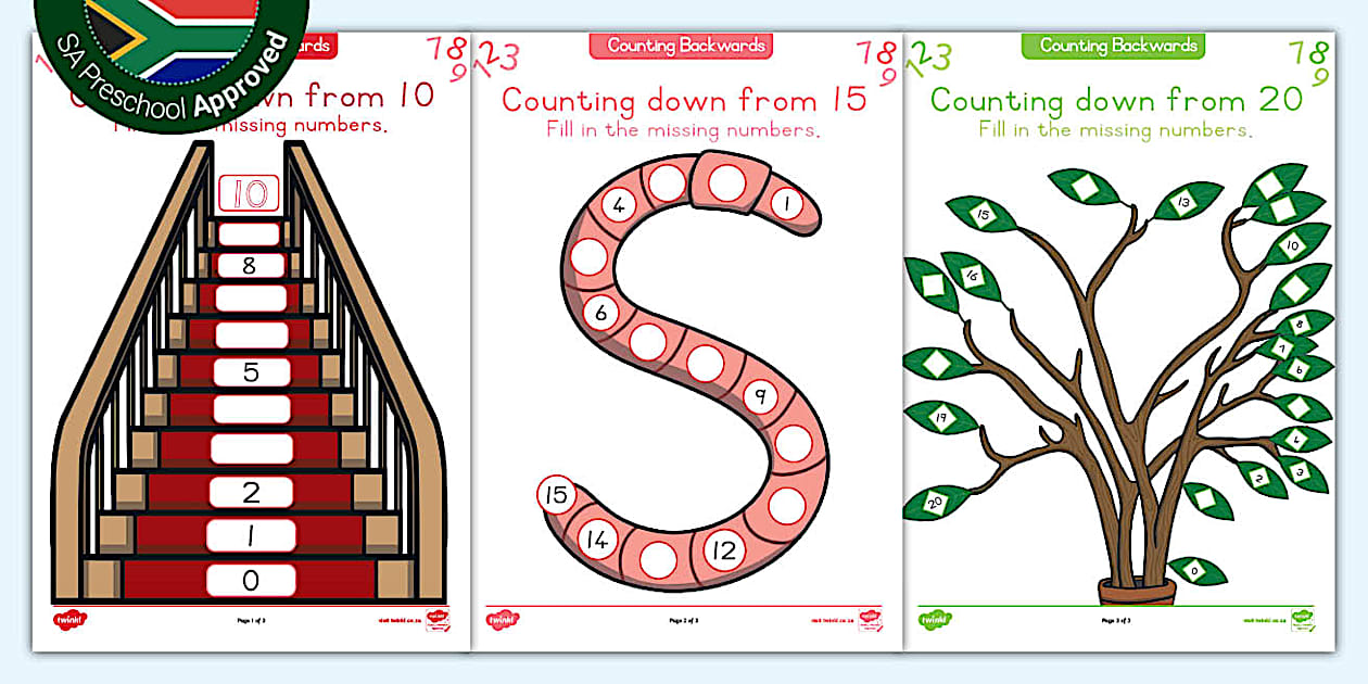 Counting Backwards Activity Sheet