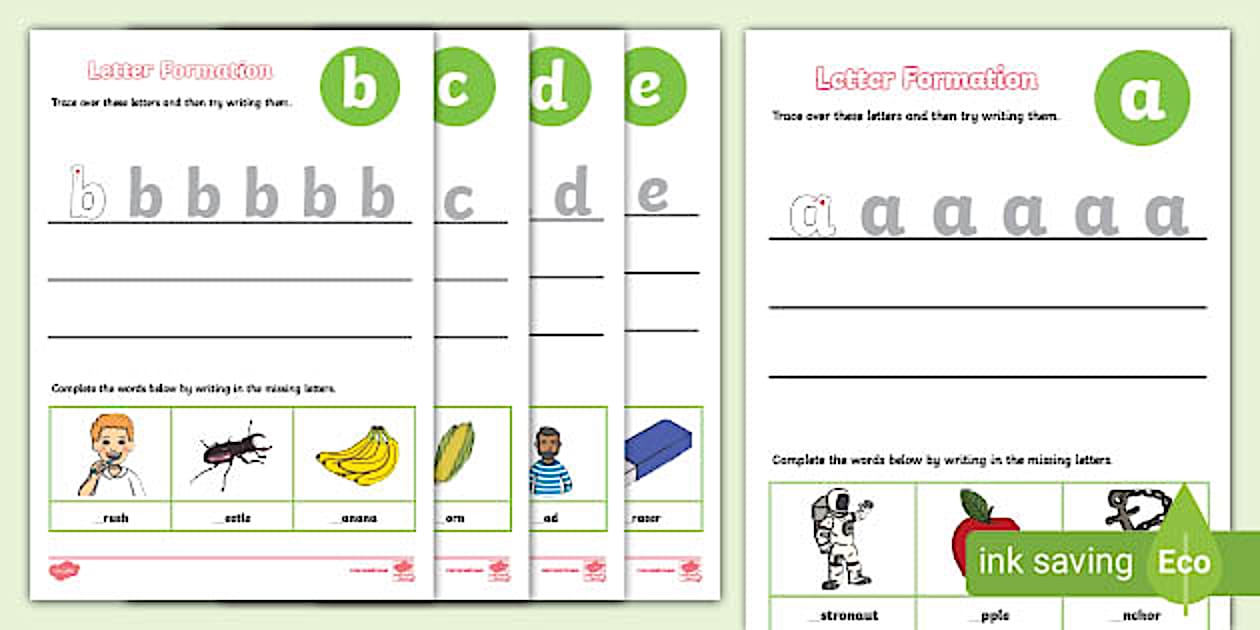QLD Letter Formation Worksheets (A-Z) - Twinkl