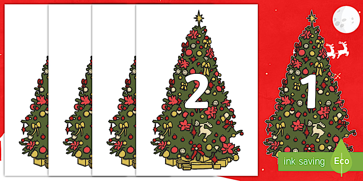 Numbers 0-30 on Christmas Trees (Decorated) (Teacher-Made)