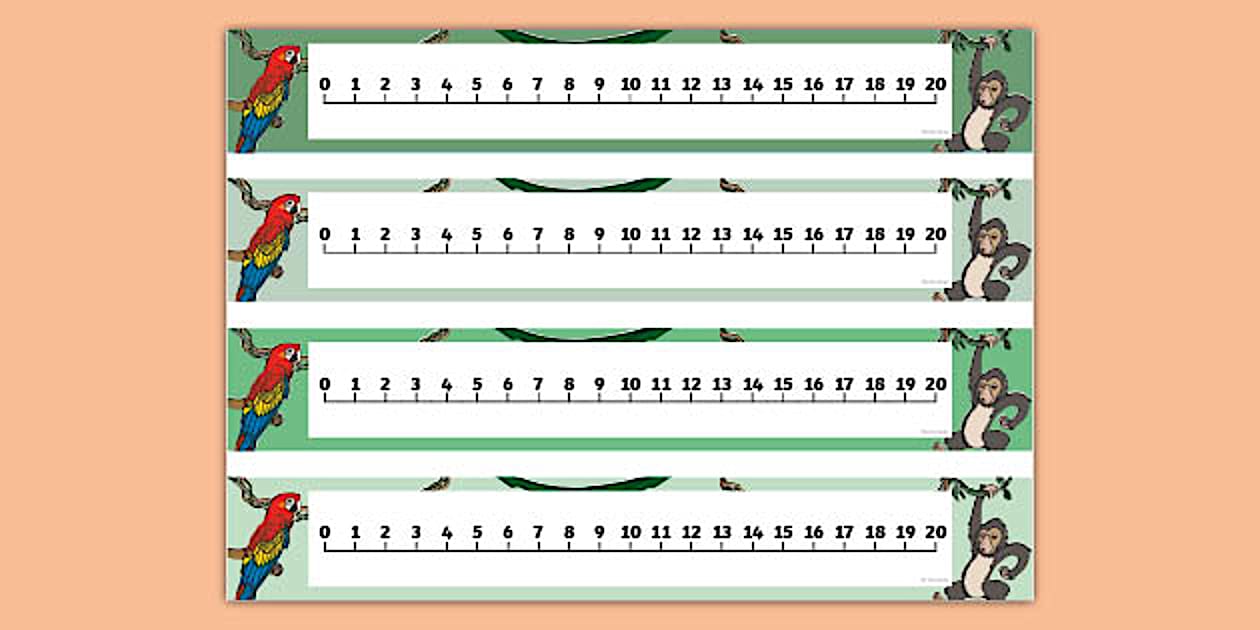 Jungle & Rainforest Number Line (0-20) (teacher made)