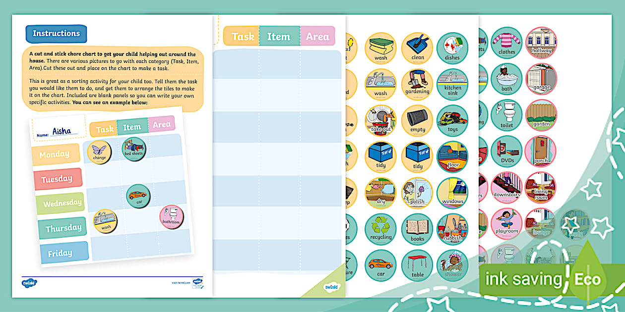 Editable Chore Chart For Home (teacher made) - Twinkl