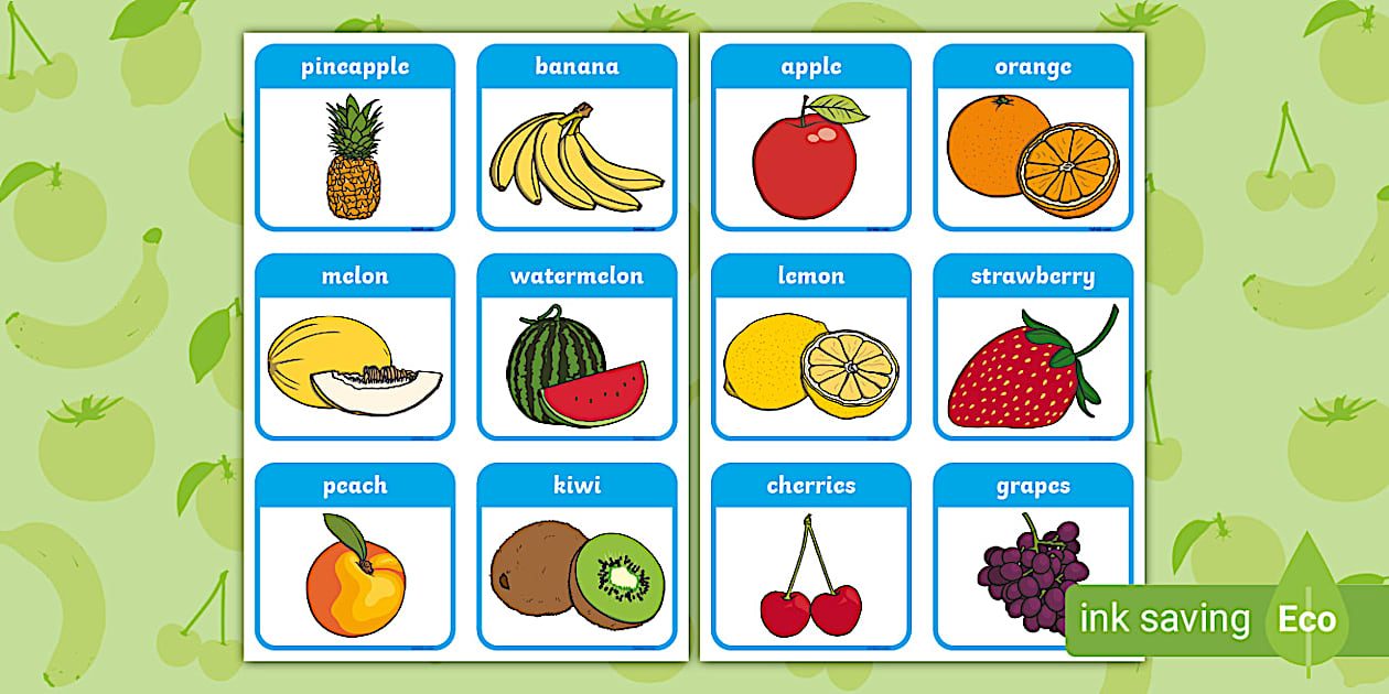 Fruit Vocabulary Cards - Fruit and Vegetables Literacy Primary Resources