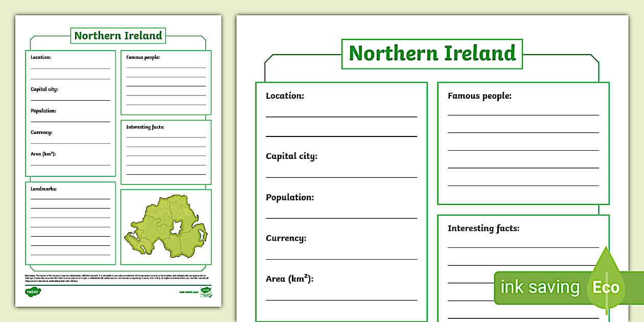 Northern Ireland Fact File Template,Northern Ireland