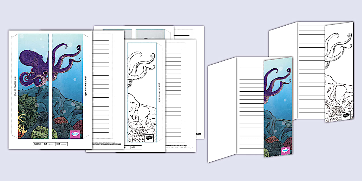 Octopus Folding Writing Template (teacher made) - Twinkl