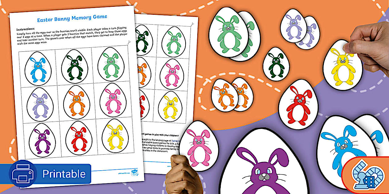 Easter Bunny Memory Game for Easter Activities - Twinkl