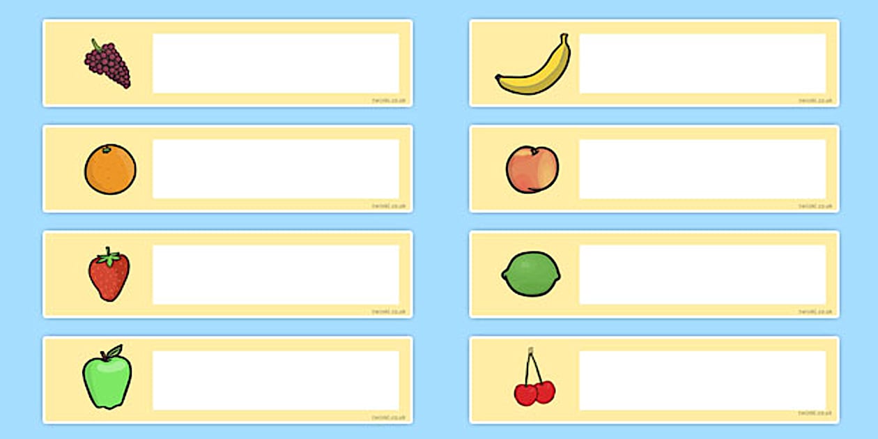 Fruit Themed Editable Gratnells Tray Labels - healthy eating