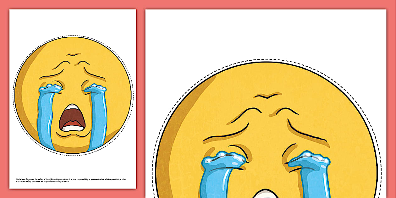 Crying Emoticon Cut-Out (teacher made) - Twinkl