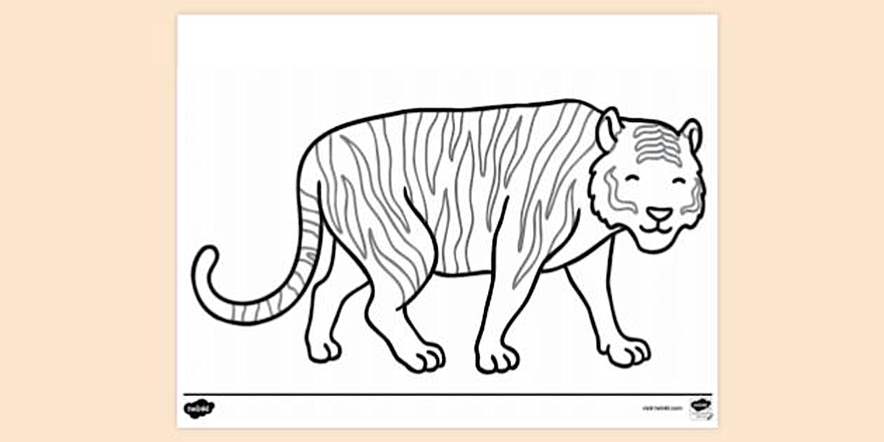 Animal Tiger Colouring | Colouring Sheets