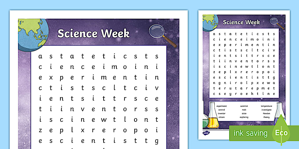 Science Week Experiment Word Search | Twinkl Resources