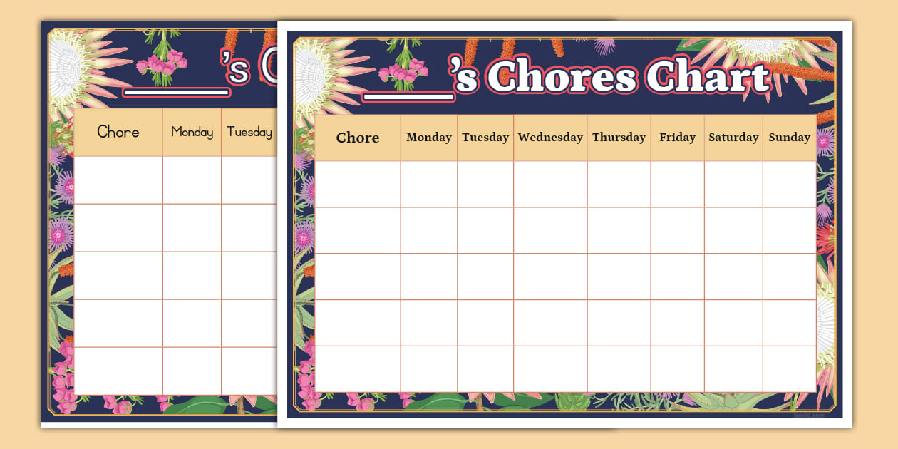 Fynbos-Themed Chores Chart (teacher made) - Twinkl