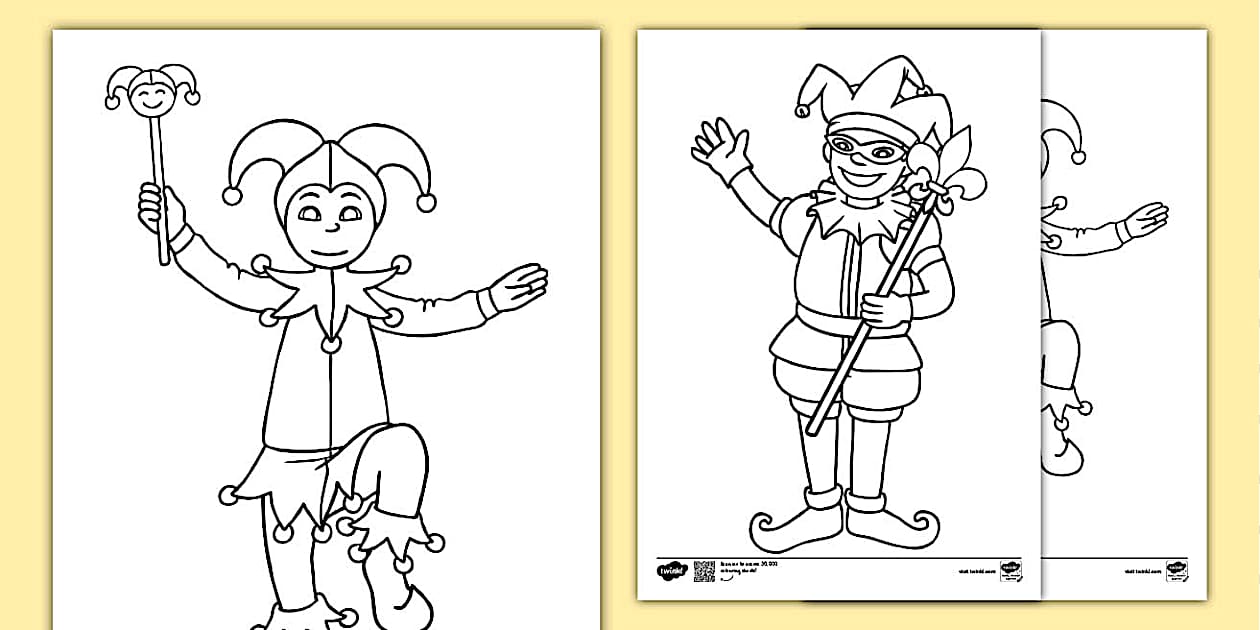👉 Jester Templates Colouring Sheets (teacher made)