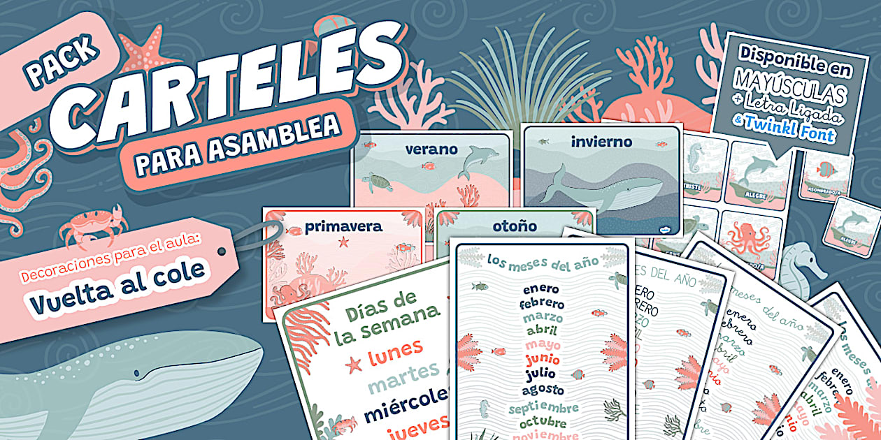 Pack de recursos: Carteles para asamblea - Bajo el mar
