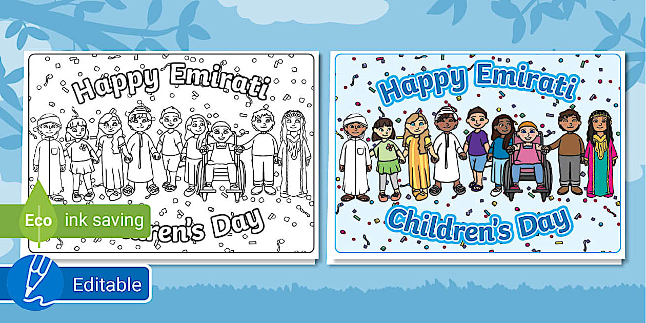 Happy Emirati Children's Day Card (teacher made) - Twinkl