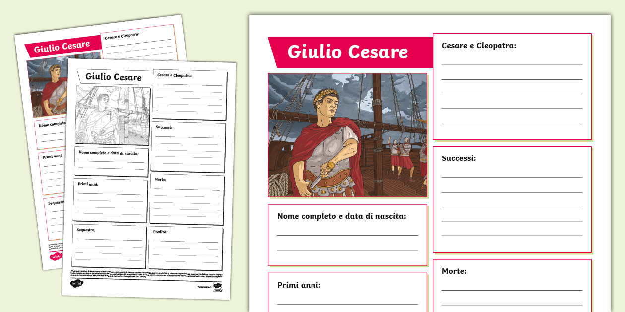 Modello di scheda informativa: Giulio Cesare (teacher made)