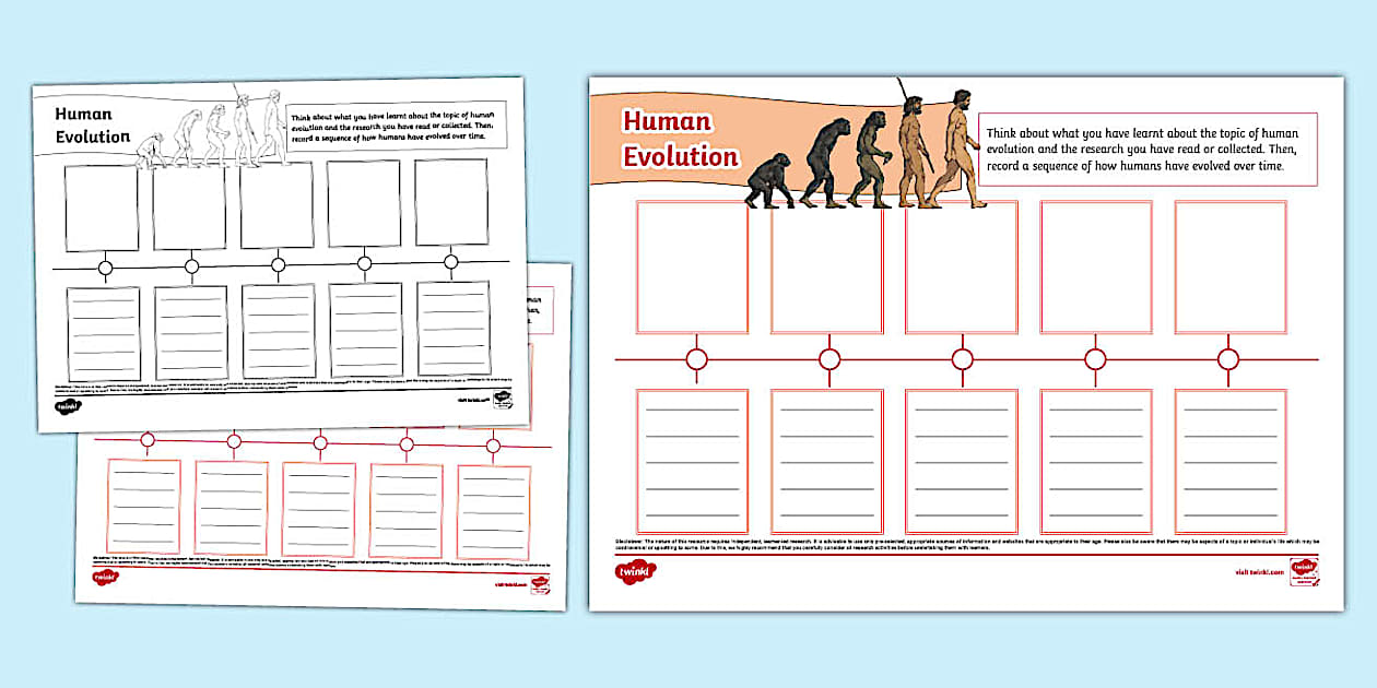 Human Evolution Sequencing Worksheet (teacher made) - Twinkl