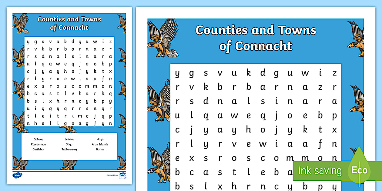 Counties word search (teacher made) - Twinkl