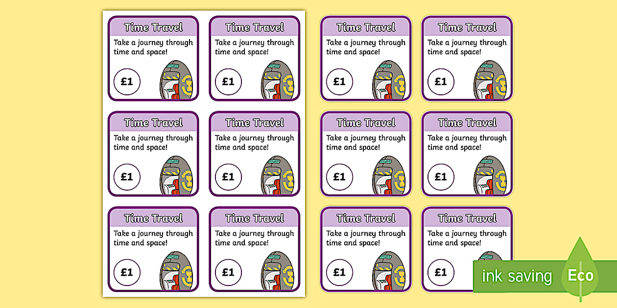 Time Machine Role Play Tickets -time machine, role play, tickets, role play