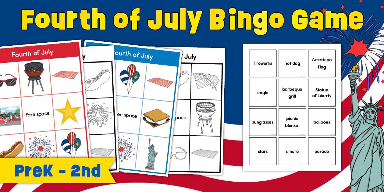 Fourth of July Bingo Game (teacher made) - Twinkl