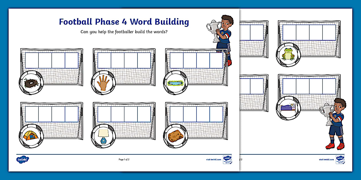 Football Phase 4 Word Building Activity | Twinkl - Twinkl