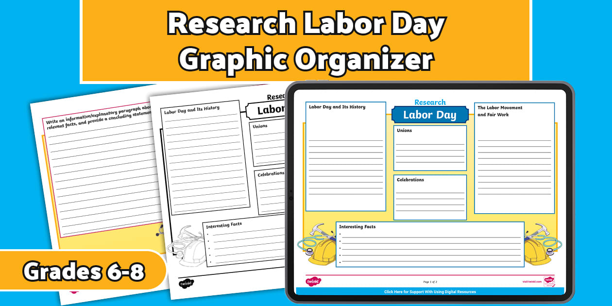 Research Labor Day Graphic Organizer for 6th-8th Grade