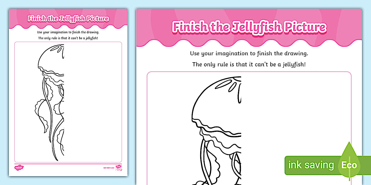 Finish the Jellyfish Picture Worksheet