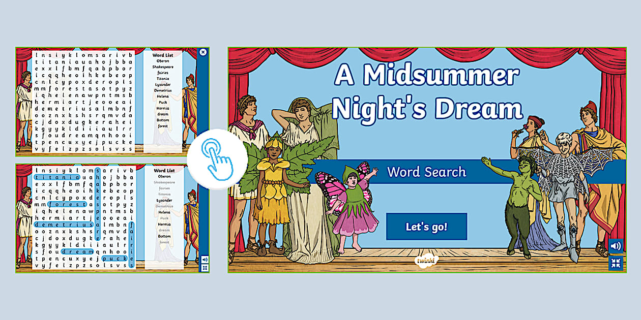 A Midsummer Night's Dream Interactive Word Search