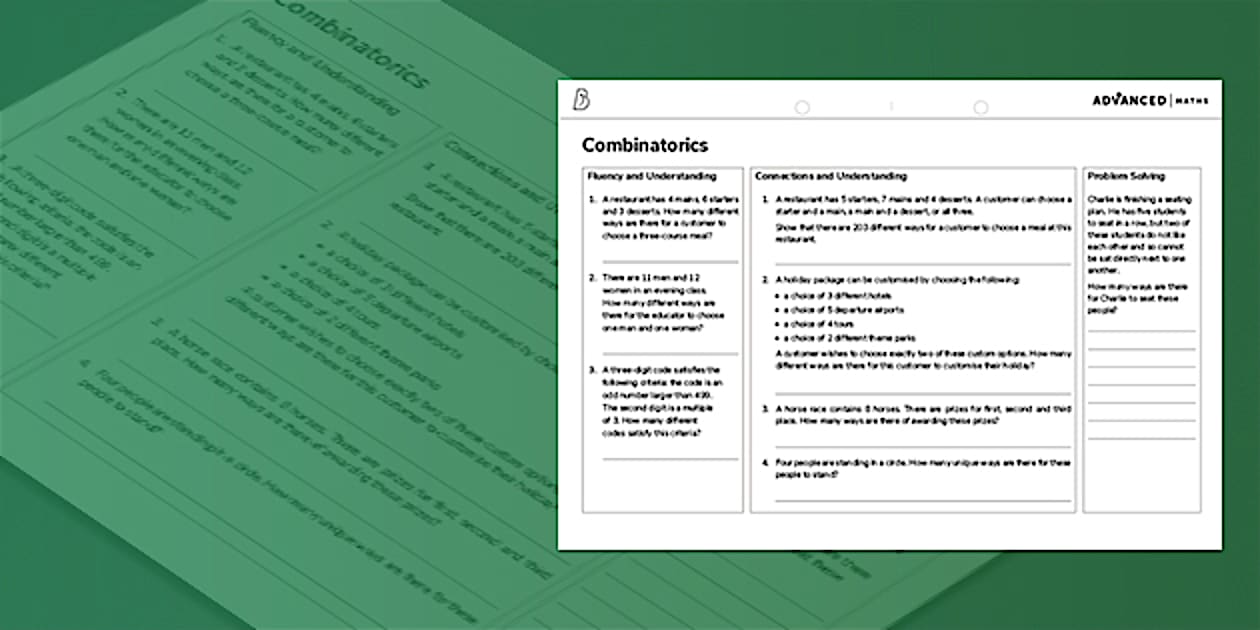 👉 Combinatorics | KS5 Maths | Beyond - Twinkl