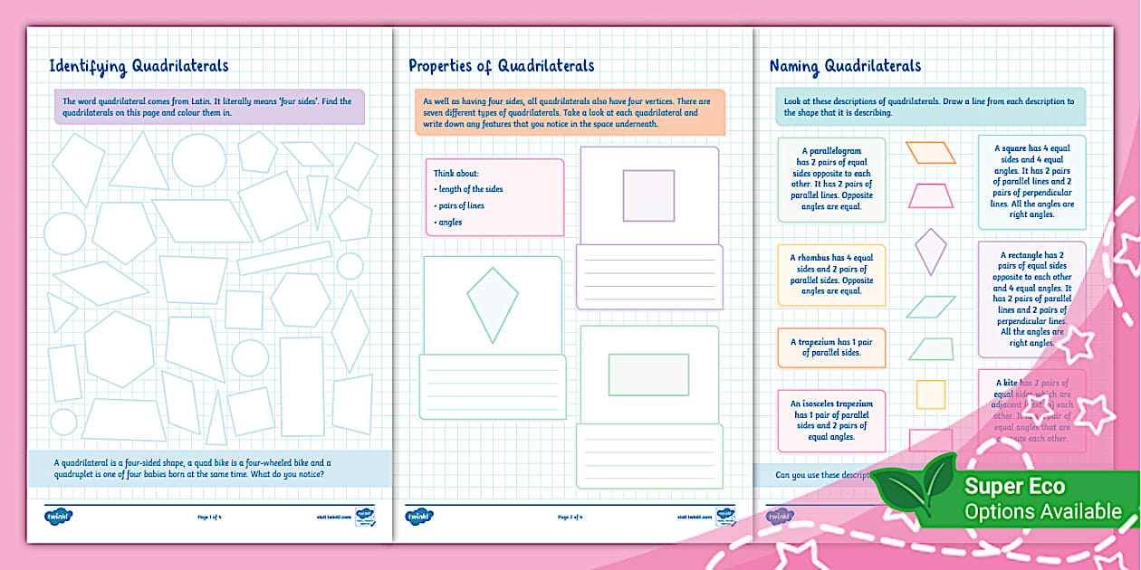 All About Quadrilaterals (Ages 8 - 9) (Teacher-Made)