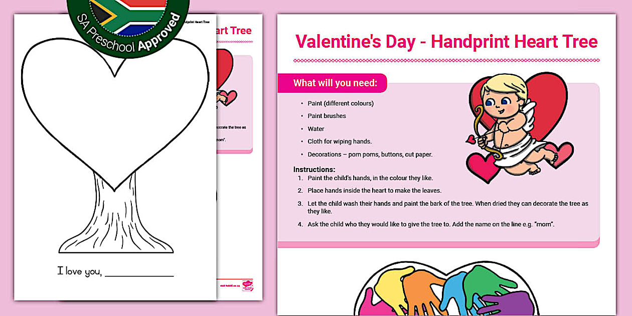 Preschool: Valentine's Day: Handprint Tree (teacher made)