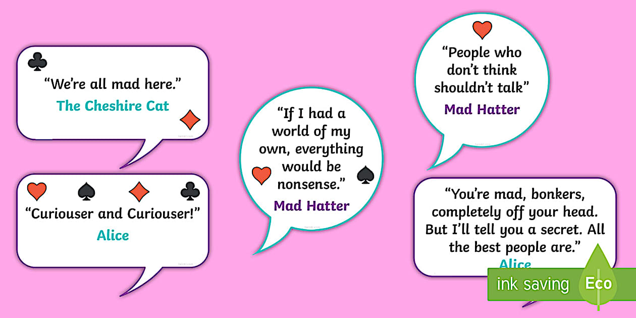 Alice in Wonderland Quote Display Cut-Outs (teacher made)