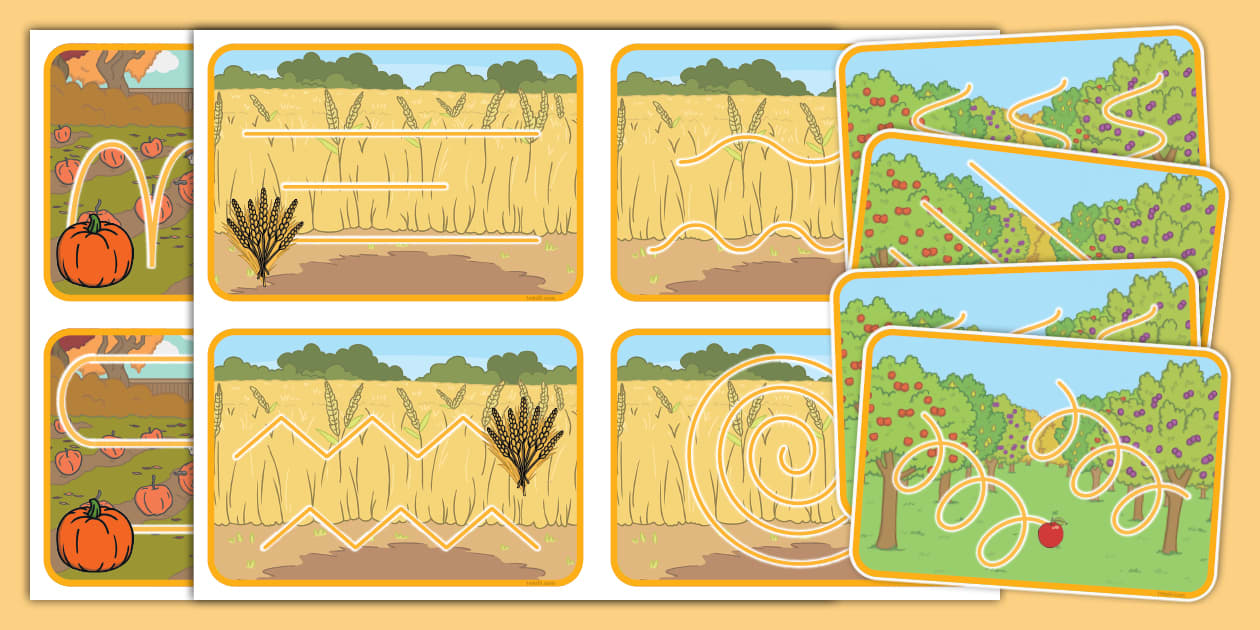 Harvest Mark-Making Pattern Cards | Twinkl (teacher made)