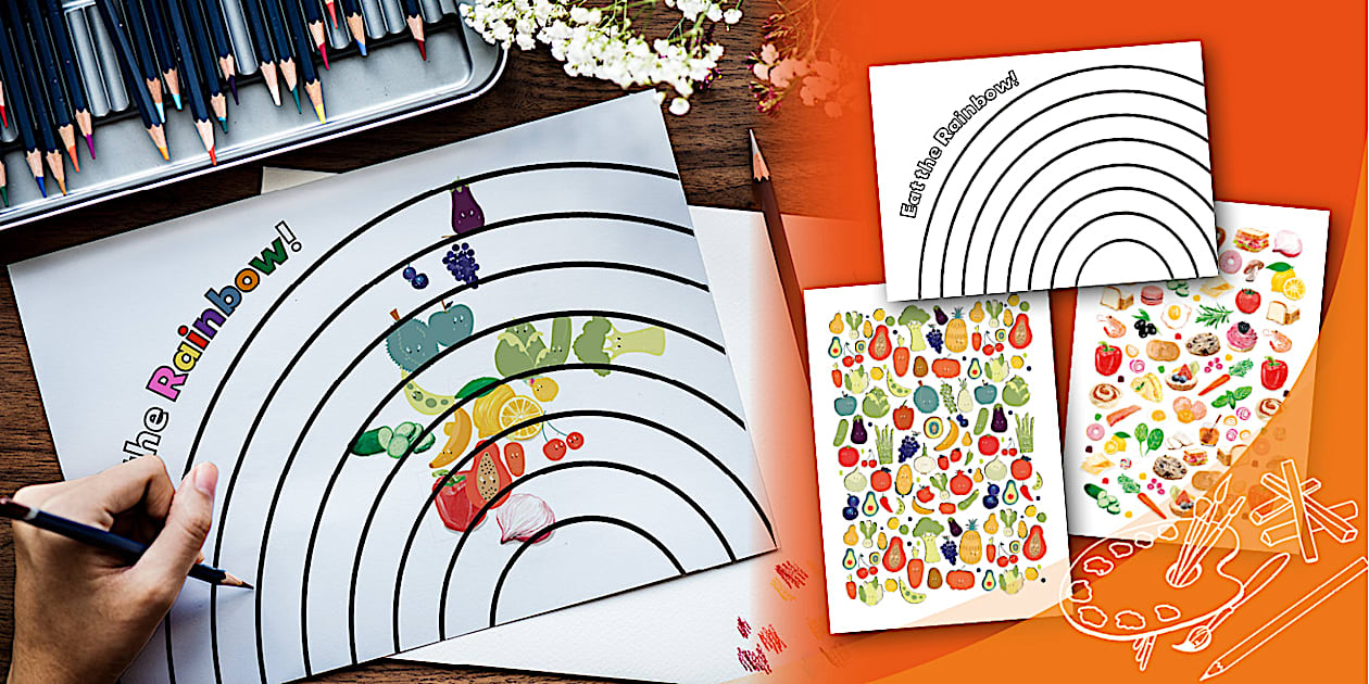 Eat the Rainbow Healthy Eating Week Collage Activity Poster