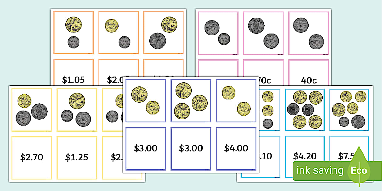 Differentiated Money Matching Cards (teacher made) - Twinkl