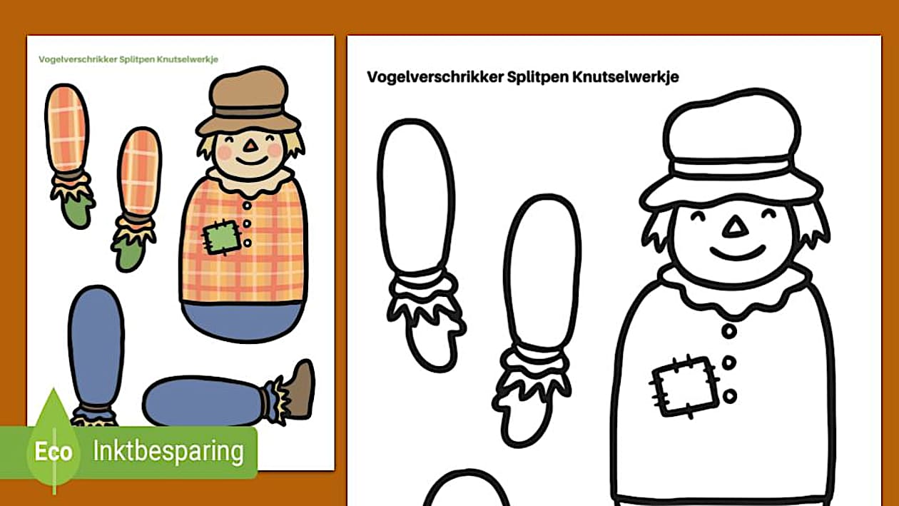 Vogelverschrikker Splitpen Knutselwerkje (Teacher-Made)