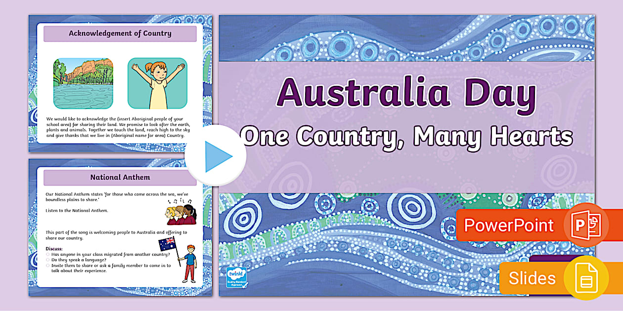 Australia Day: One Country, Many Hearts (professor feito)