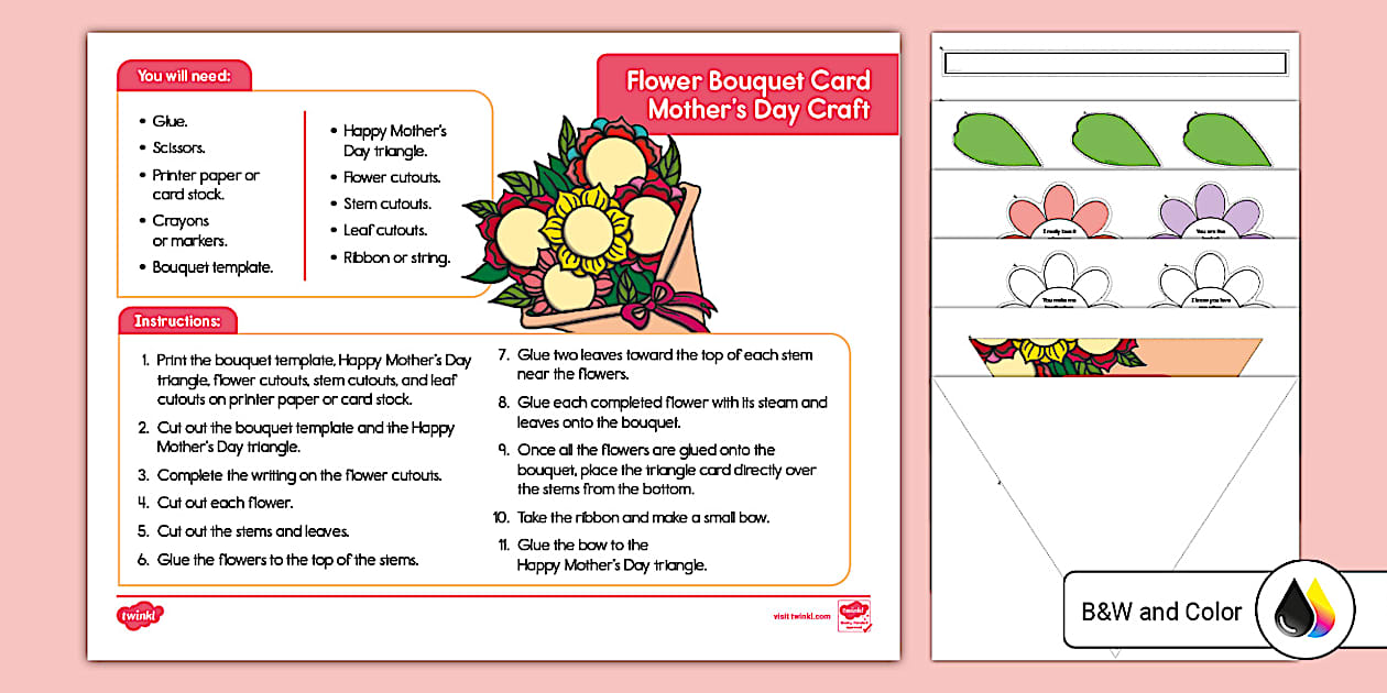 Flower Bouquet Card | Mother's Day | Twinkl USA - Twinkl