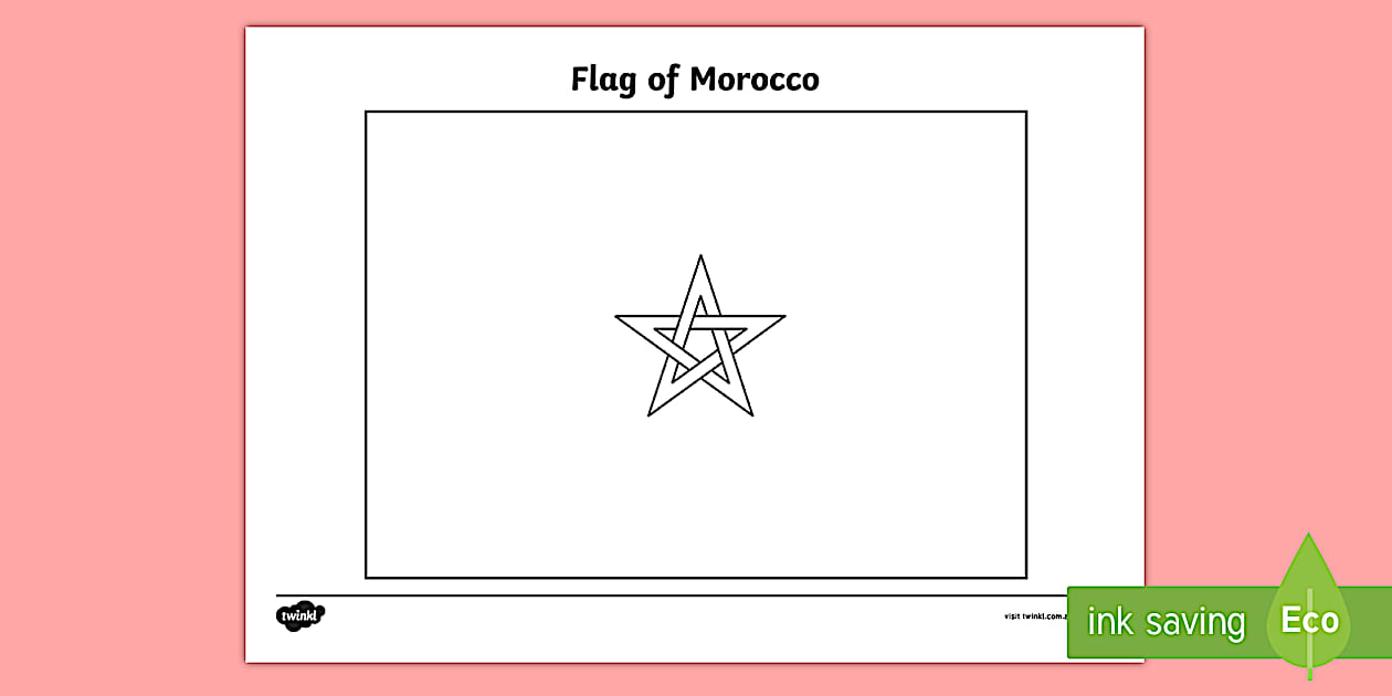 Morocco Flag Colouring Sheet (teacher made) - Twinkl