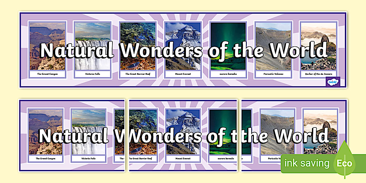 Natural Wonders of the World Photo Display Banner