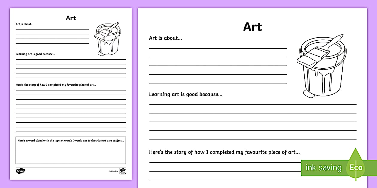 Art Reflection Writing Template (teacher made) - Twinkl