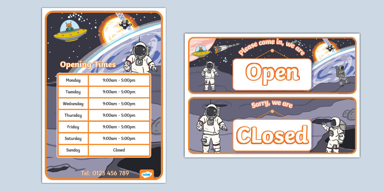 Space Travel Agents Role Play Signs (teacher made) - Twinkl