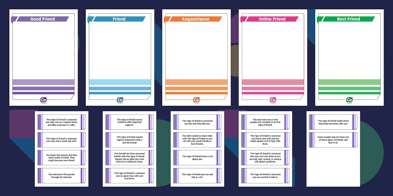 Friendship Sorting Activity for Health and Wellbeing
