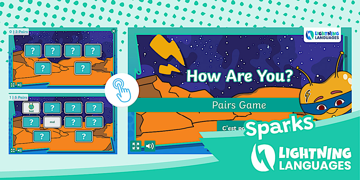 👉 Languages French Sparks How Are You? Interactive Pairs Game