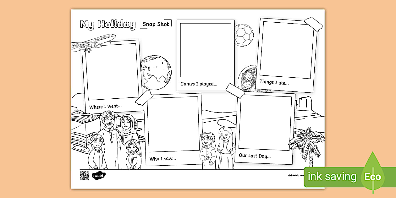 My Holiday Snap Shot Writing Frame